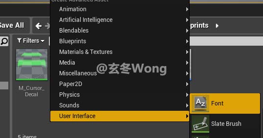 [UE4]HUD中绘制文本(Font字体蓝图使用)